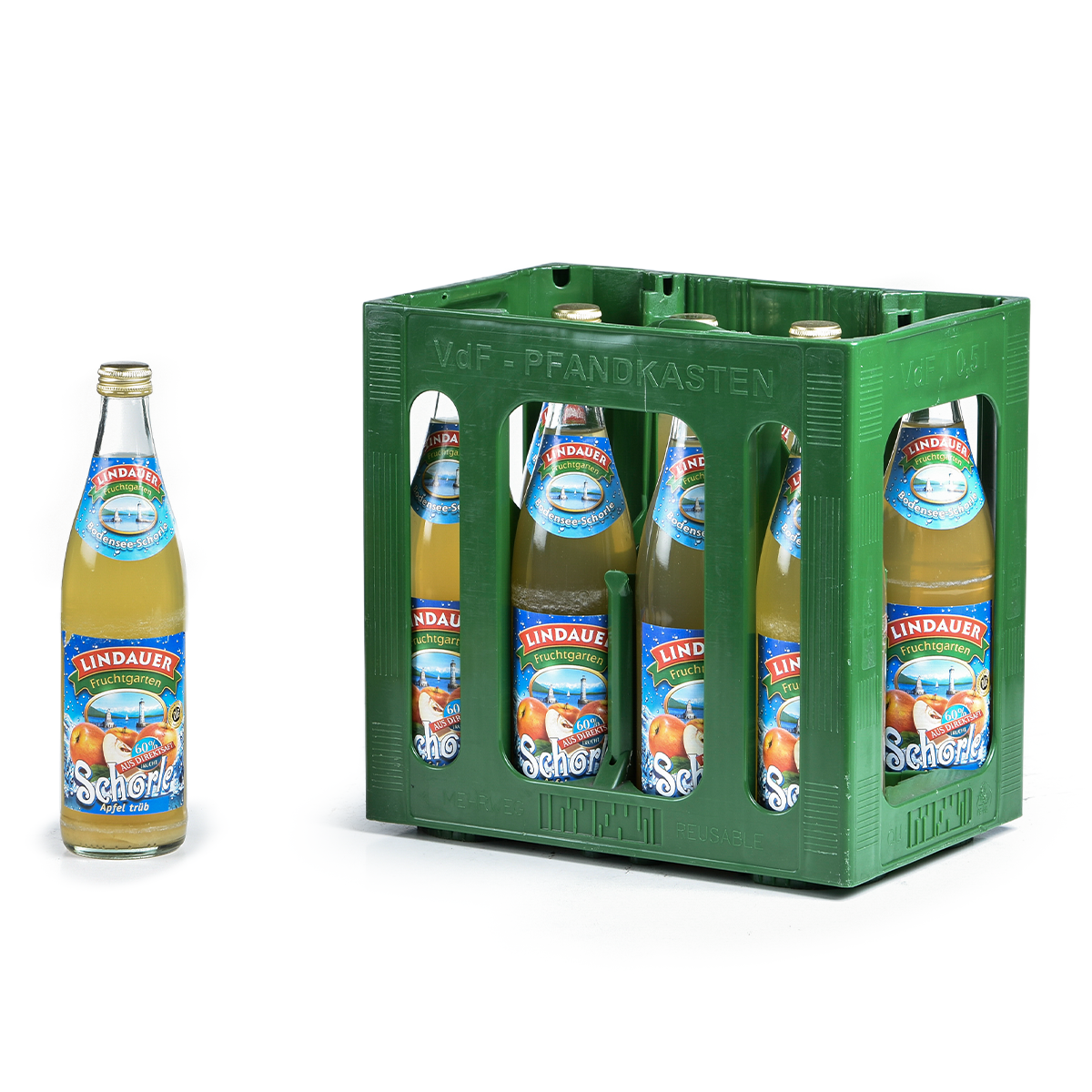 Lindauer Apfelsaftschorle naturtrüb 10 x 0,5l | getraenkedienst.com