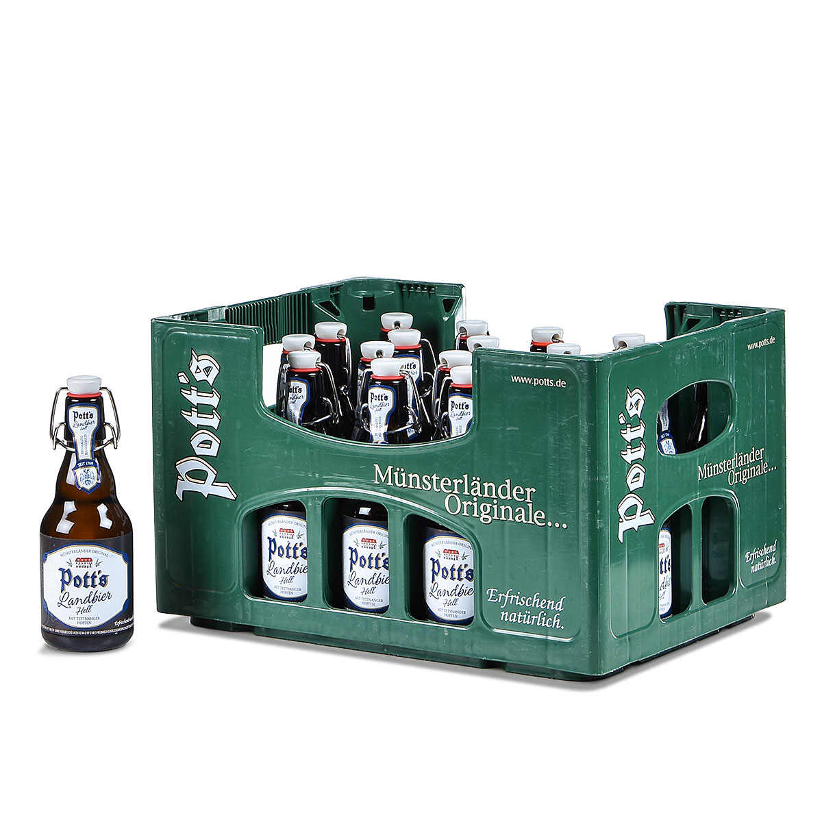 Potts Landbier Hell 20 x 0,33l online bestellen | getraenkedienst.com