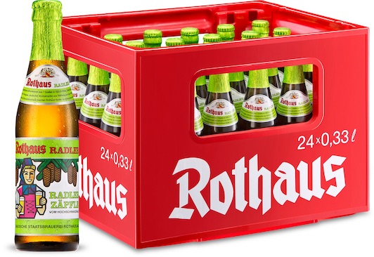Rothaus Radler Zäpfle 24 x 0,33l Glas | getraenkedienst.com