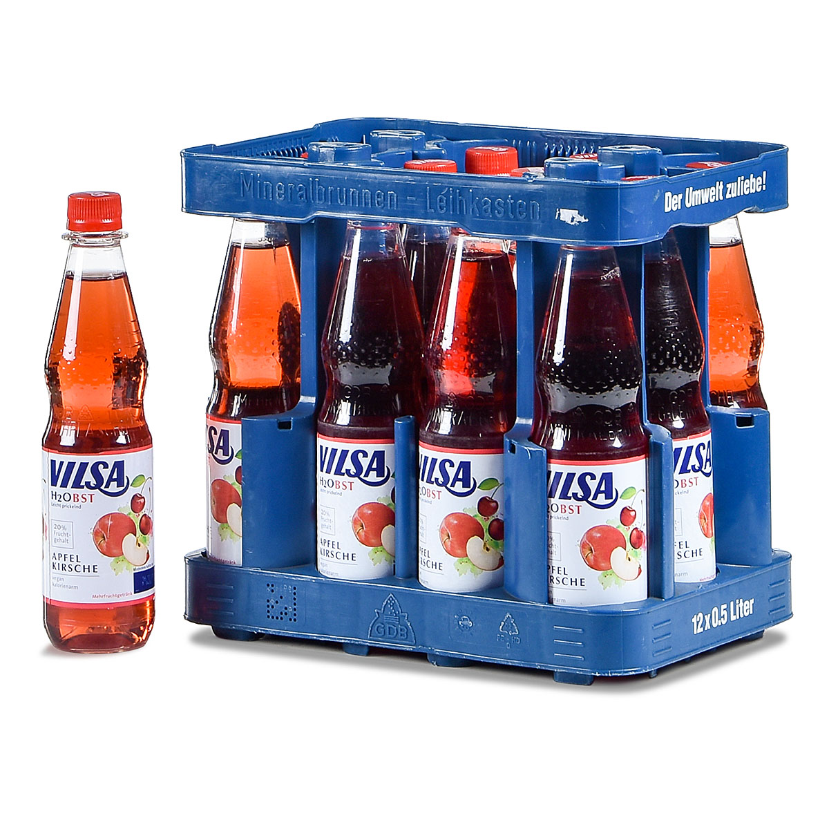 Vilsa H2Obst Apfel-Kirsch 12 x 0,5l | getraenkedienst.com