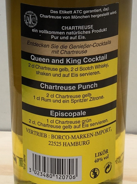 Chartreuse Bitterlikör gelb 0,7l | getraenkedienst.com