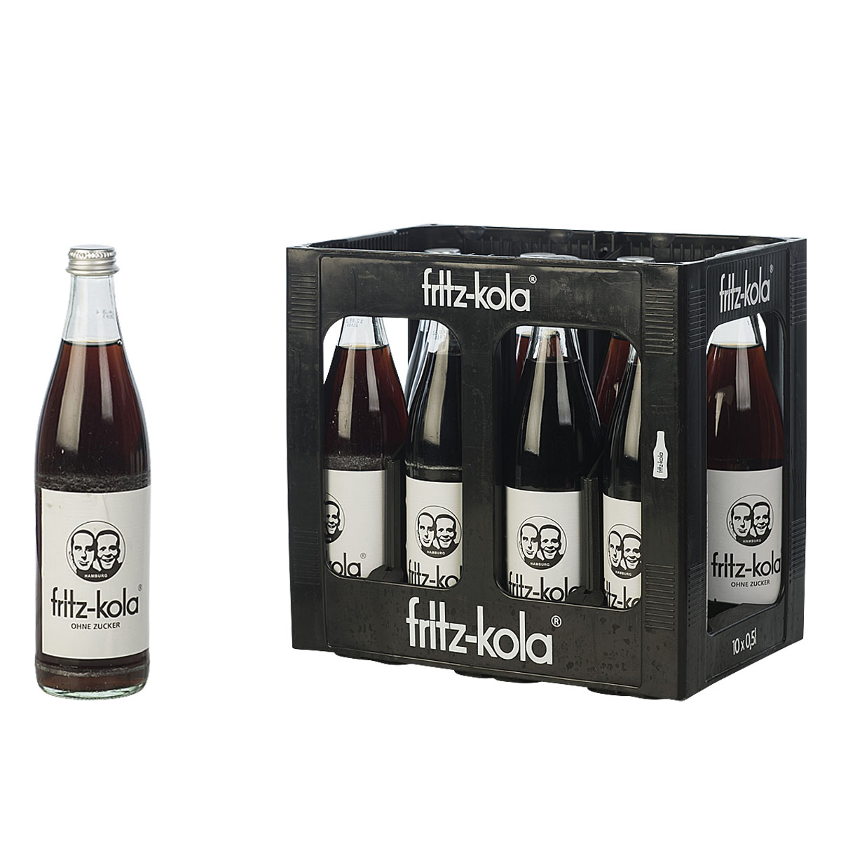 Fritz-kola ohne Zucker 10 x 0,5l | getraenkedienst.com
